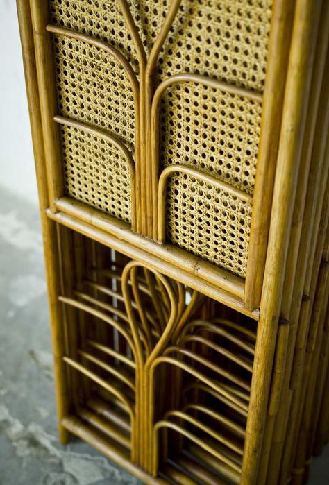 Parawan rattanowy vintage boho retro drewniany Biłgoraj • OLX.pl