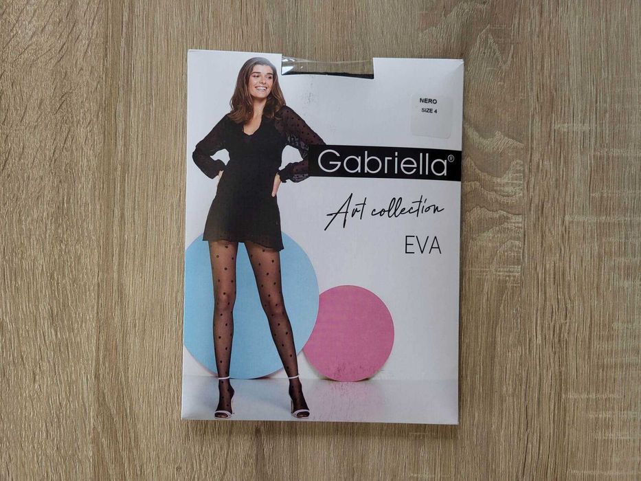 Czarne damskie rajstopy w grochy duże kropki EVA - 4/L (Gabriella ...