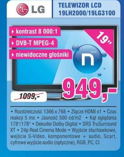 Tv Lcd 19 cali LG 19LG3100 Mpeg-4 stan idealny Kraków Łagiewniki-Borek ...