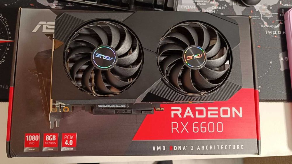 Відеокарта Asus Dual Radeon RX 6600 V2 8192MB (DUAL-RX6600-8G-V2): 7 000 грн. - Комплектуючі та ...