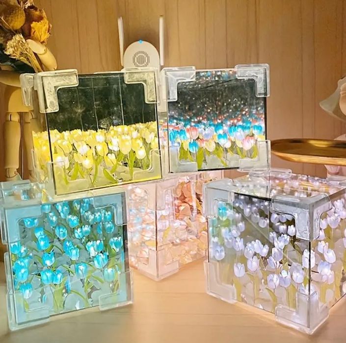 Нічник з тюльпанами Дзеркальний куб Зроби сам 320 грн Освітлення Біла Церква на Olx