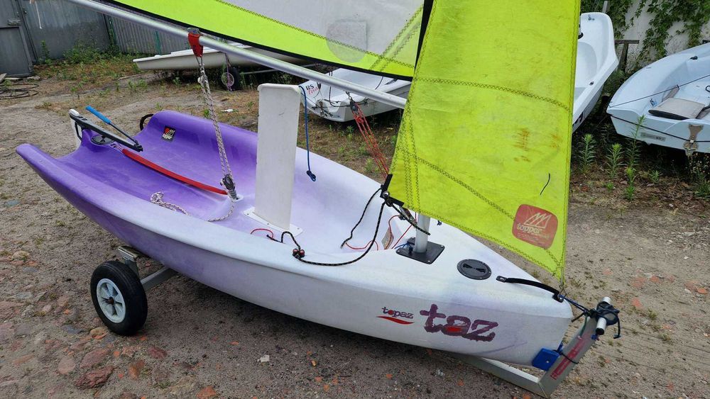 Łódź żaglowa żaglówka Topaz Taz 2,95m + wózek slipowy (2) Jarocin • OLX.pl
