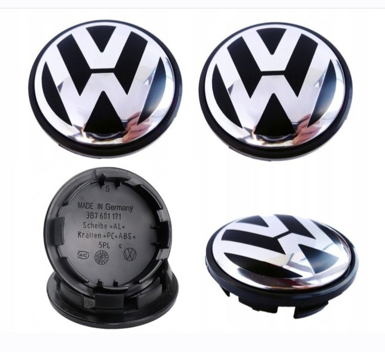 *NOWE* Dekielki 65mm VW VOLKSWAGEN komplet 4szt. dekle zaślepki kapsle ...