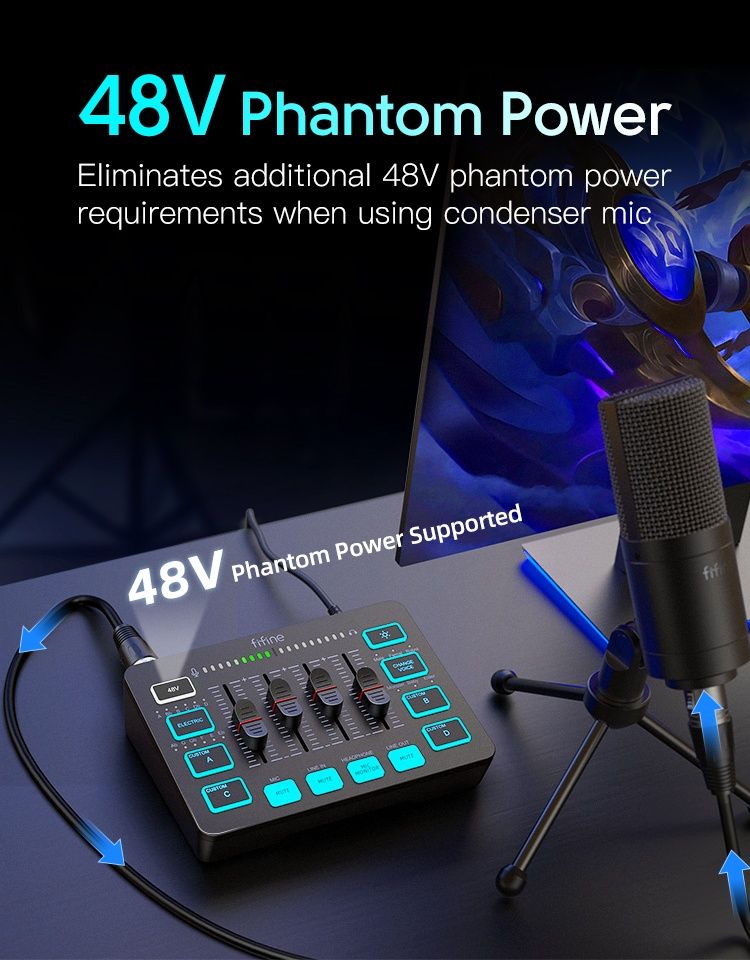 Fifine Ampligame SC3 Аудиомикшер XLR / Звуковая Карта: 1 700 грн ...