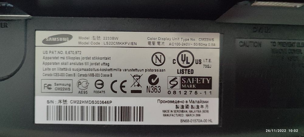 Monitor Samsung syncmaster 22 Carcavelos E Parede • OLX.pt