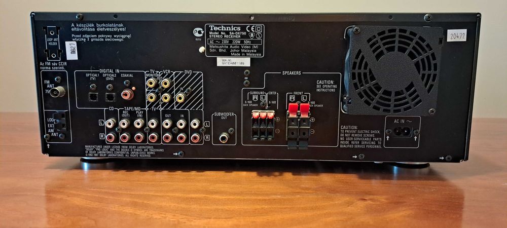 Amplificador Technics SA-DX750 Dolby Digital decoder 5.1 de 80 watts ...