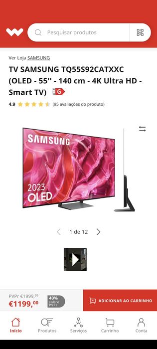 Tv Samsung S92C QD OLED 55 polegadas 4k negociável Castêlo Da Maia • OLX Portugal