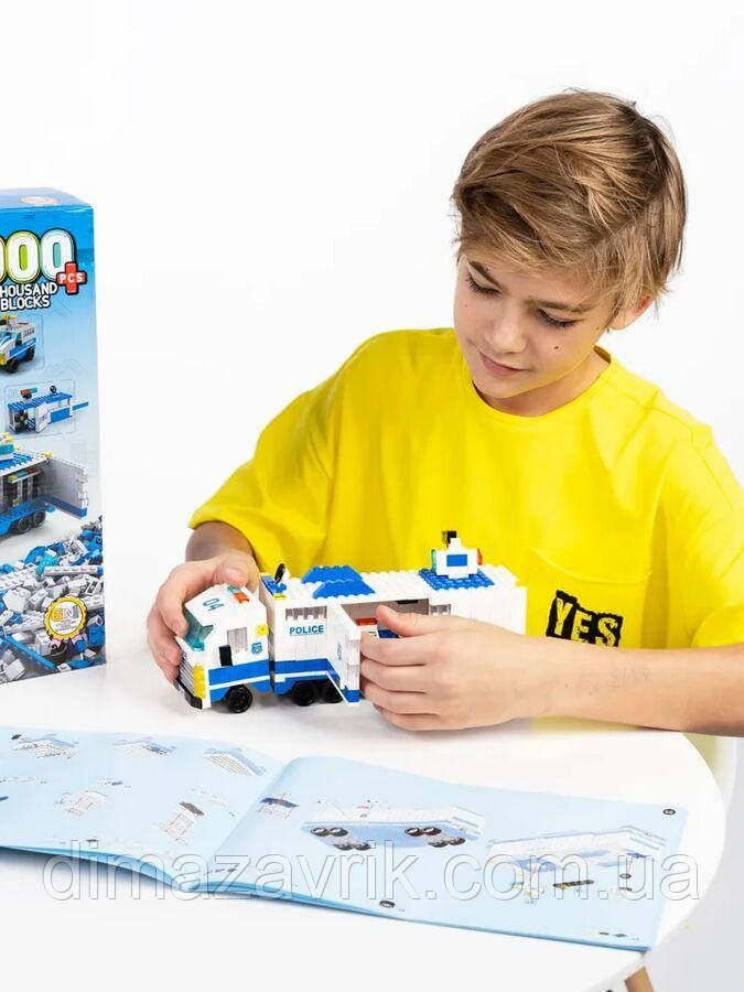 Конструктор Lego DIY 1000 деталей.Набор полицейская машина.Вертолёт ...