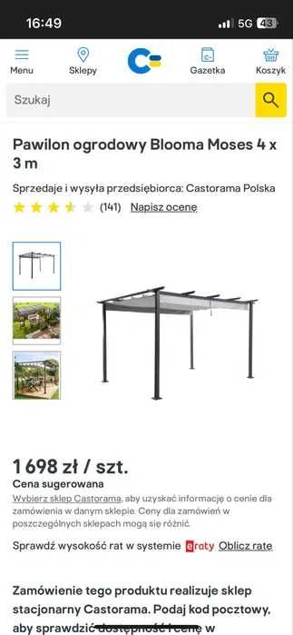 Pawilon ogrodowy Blooma Castorama USZKODZONY 4x3 Ruda Śląska • OLX.pl