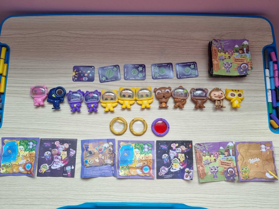 16 X Figurki Milka Secret Box Karty Kosmiczne Odkrywcy Przyrody Kartki ...
