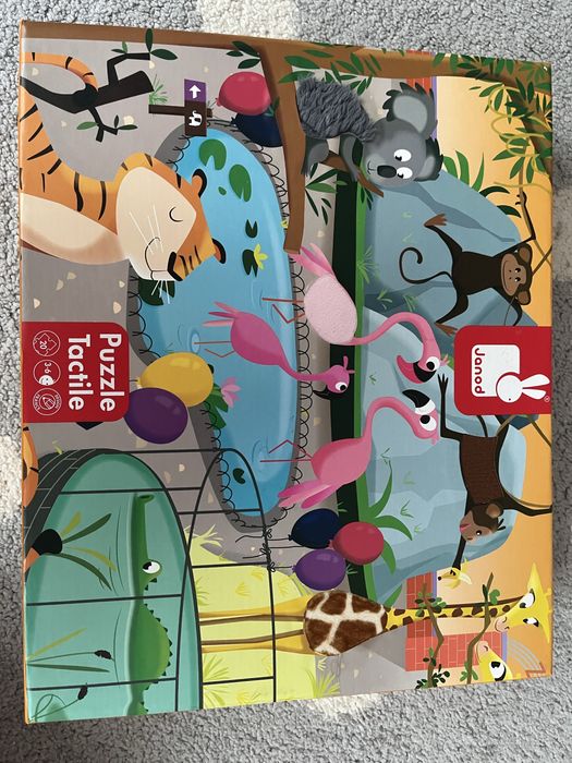 Janod Puzzle sensoryczne 20 elementów Wycieczka do zoo Puzzle tactile ...