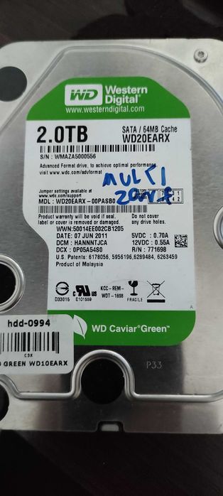 Dysk twardy WD Green HDD 2TB Kraków Podgórze Duchackie • OLX.pl