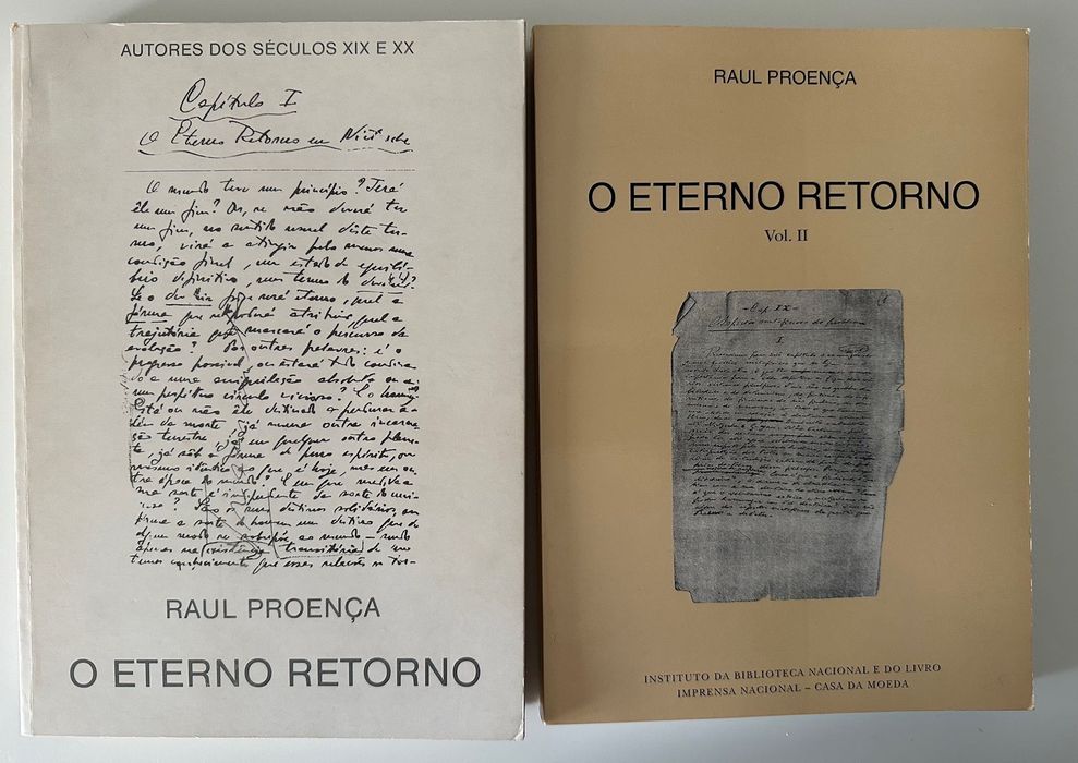 O Eterno Retorno - Raul Proença - 2 vols Aldoar, Foz Do Douro E ...