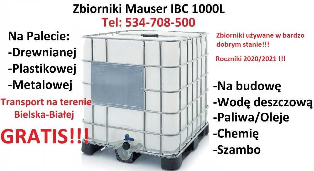 Zbiornik 1000L JAK NOWY mauser mauzer na wodę deszczówka dostawa Bielsko-Biała • OLX.pl