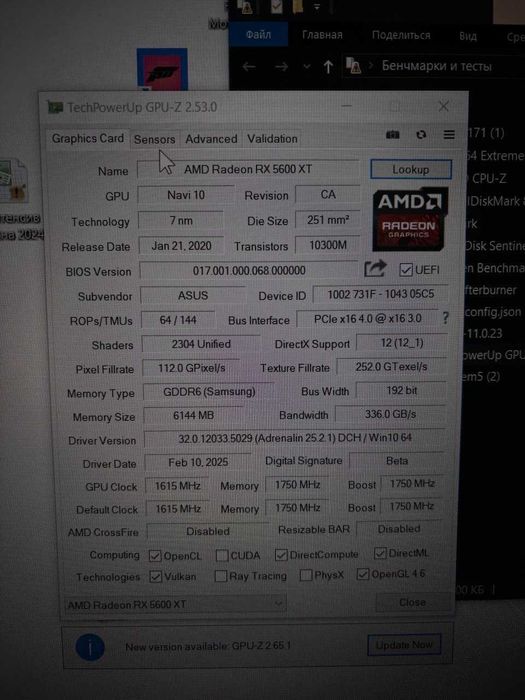 Asus TUF Rx5600Xt Відеокарта Amd Radeon: 3 500 грн. - Комплектуючі та аксесуари Київ на Olx