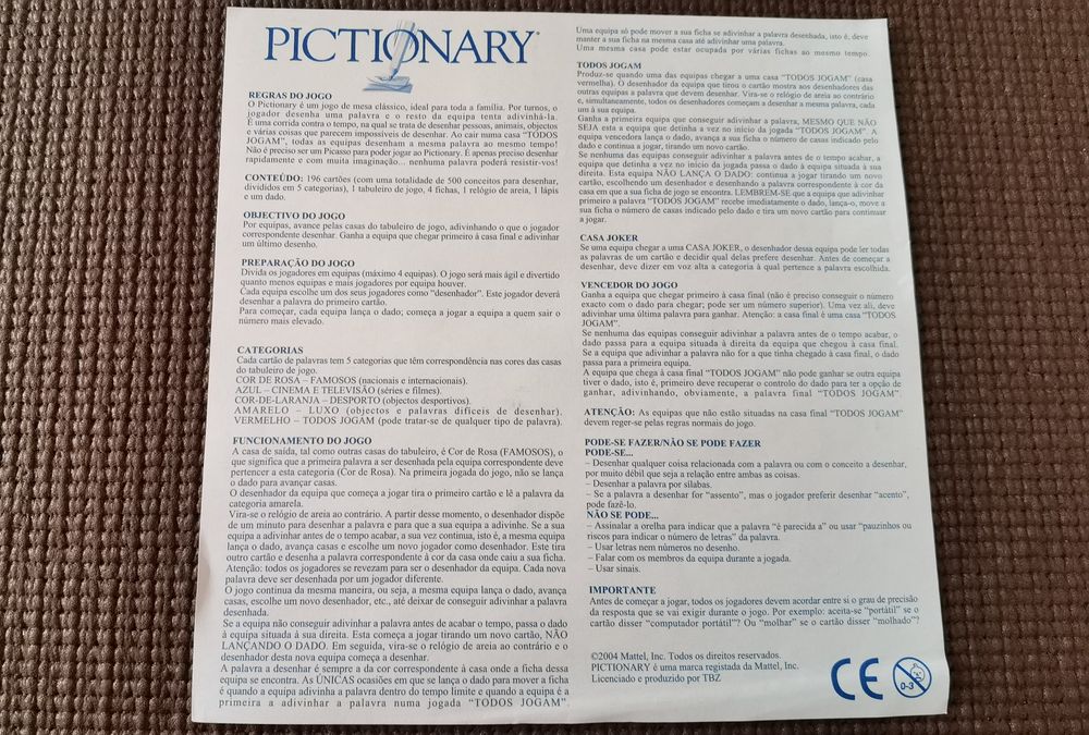 Pictionary Famosos (edição colecionavel jornal 24 horas 2004) Alverca ...