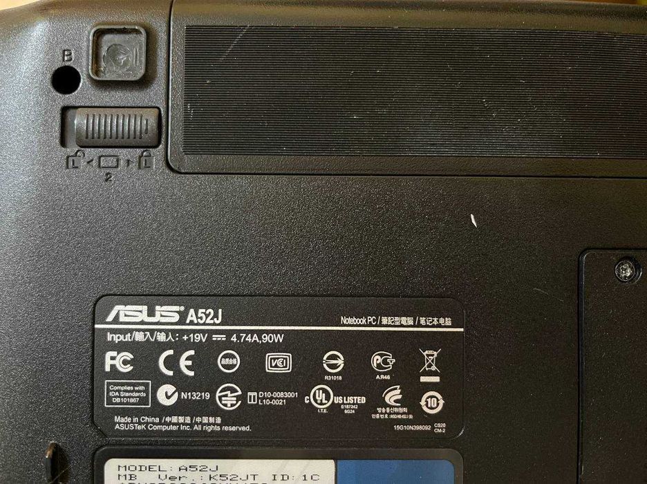 Ноутбук ASUS A52j (робочий, але потребує ремонту): 1 700 грн ...
