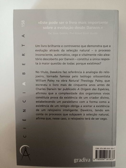 O relojoeiro cego - Richard Dawkins Arroios • OLX.pt