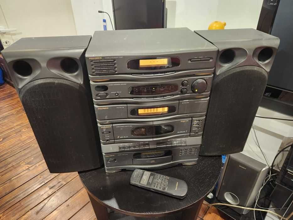 Stara WIEŻA STEREO Palladium plyty kasety radio fm aux jack chinch ...