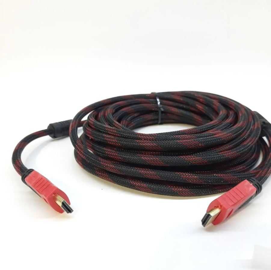 Усиленный кабель (шнур) HDMI - HDMI 10m в обмотке 10м Black/Red: 200 ...