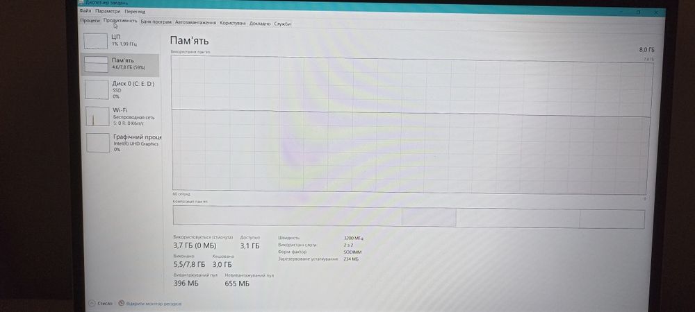 Пам'ять для ноутбука DDR4 8Gb (4+4Gb) Hynix 3200MHz: 650 грн ...