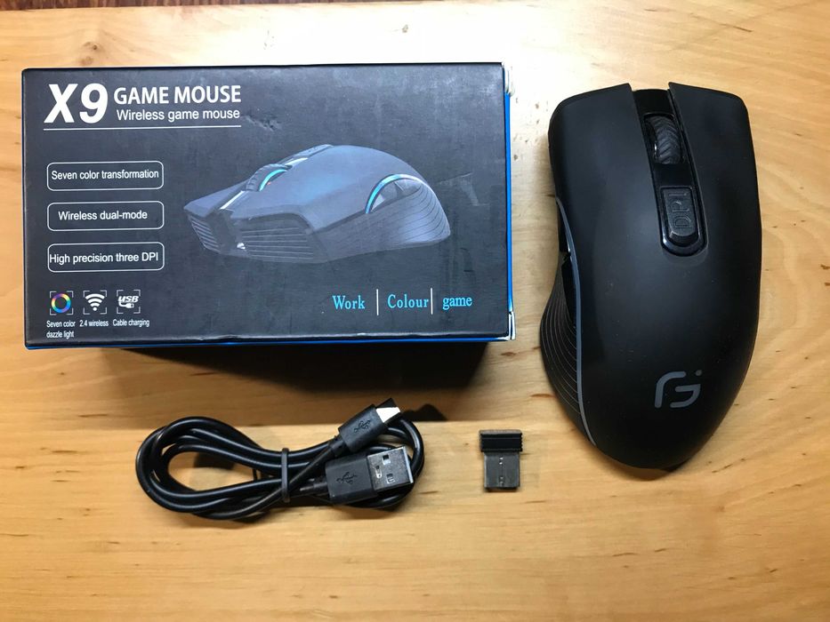 Бездротова безшумна ігрова мишка Gamouse X9 RGB (Bluetooth + 2.4G ...