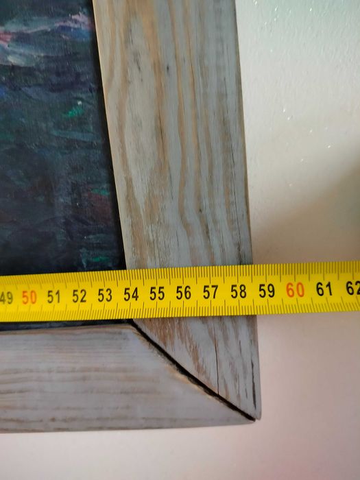 STACHURA Jerzy Obraz olejny znanego artysty 52x52 cm żaglówki Ostróda ...