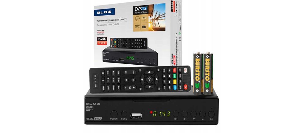 Tuner Dekoder DVB-T2 TV Naziemna Full HD Usb HDMI Pilot Baterie Rzeszów ...