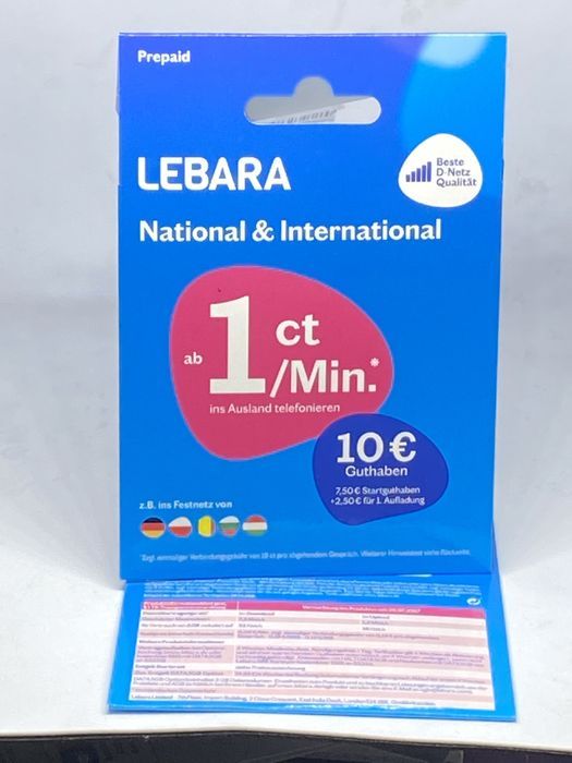Lebara DE Starter Karta SIM Card PrePaid Niemcy na start 6€ Warszawa ...