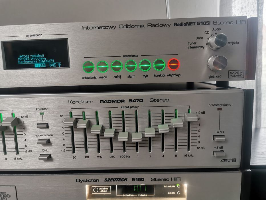 Wieża Radmor 5102,CD Szertech 5150,Korektor,Radio Internetowe jak NOWA ...
