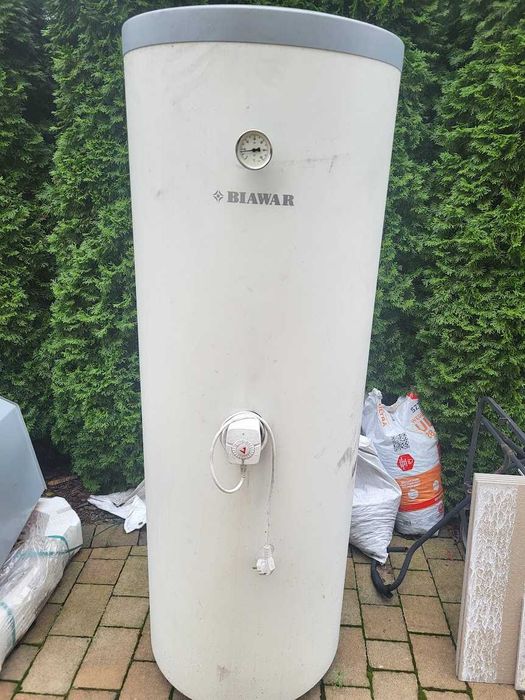 Używany zasobnik CWU Biawar, podwójna wężownica, grzałka, 220 litrów ...