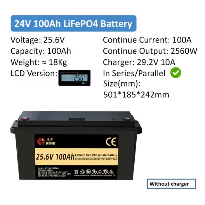 SJY 24V 100AH LiFePO4 Акумулятор: 22 000 грн. - Батарейки / акумулятори ...