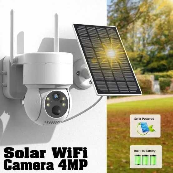 Уличная поворотная ip камера WiFi на солнечной батарее solar наружная ...