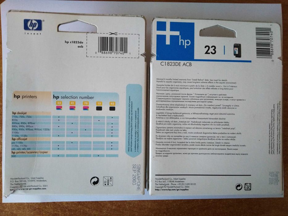 TUSZ HP 23 KOLOR ORYGINAŁ 710c 720c 722c 810c 880c 890c 895cxi c1823d ...