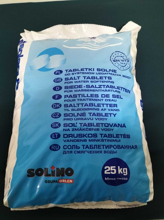 Sól do zmiękczacza 25kg Orlen Tabletki solne Solino Krotoszyn • OLX.pl