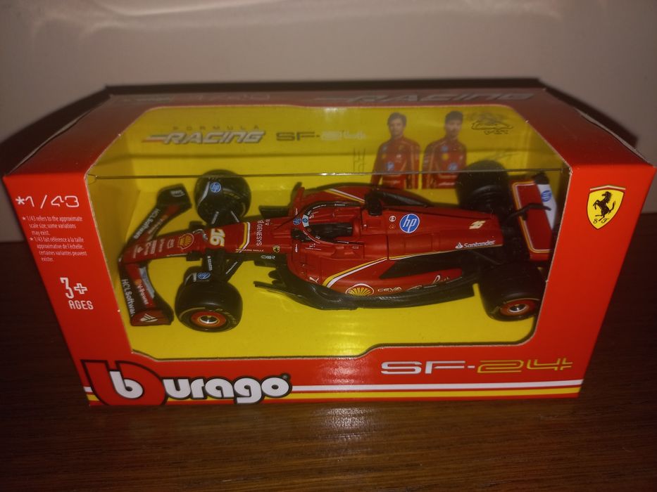 Bburago bolid F1 Ferrari SF-24 ,sezon 2024 Charles Leclerc, skala 1:43 ...