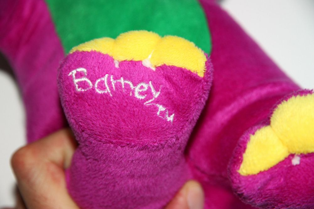 2 szt. maskotki Barney i przyjaciele Barney 30 cm Baby Bob 20 st. bdb+ ...