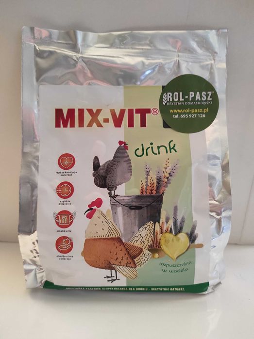 Witaminy dla drobiu rozpuszczalne w wodzie Mix-Vit drink 1kg Strzelce ...