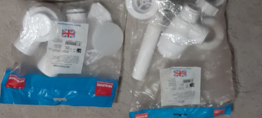 Syfony McAlpine brodzikowy niski HC252570B oraz syfon umywalkowy HC1L Wiry • OLX.pl