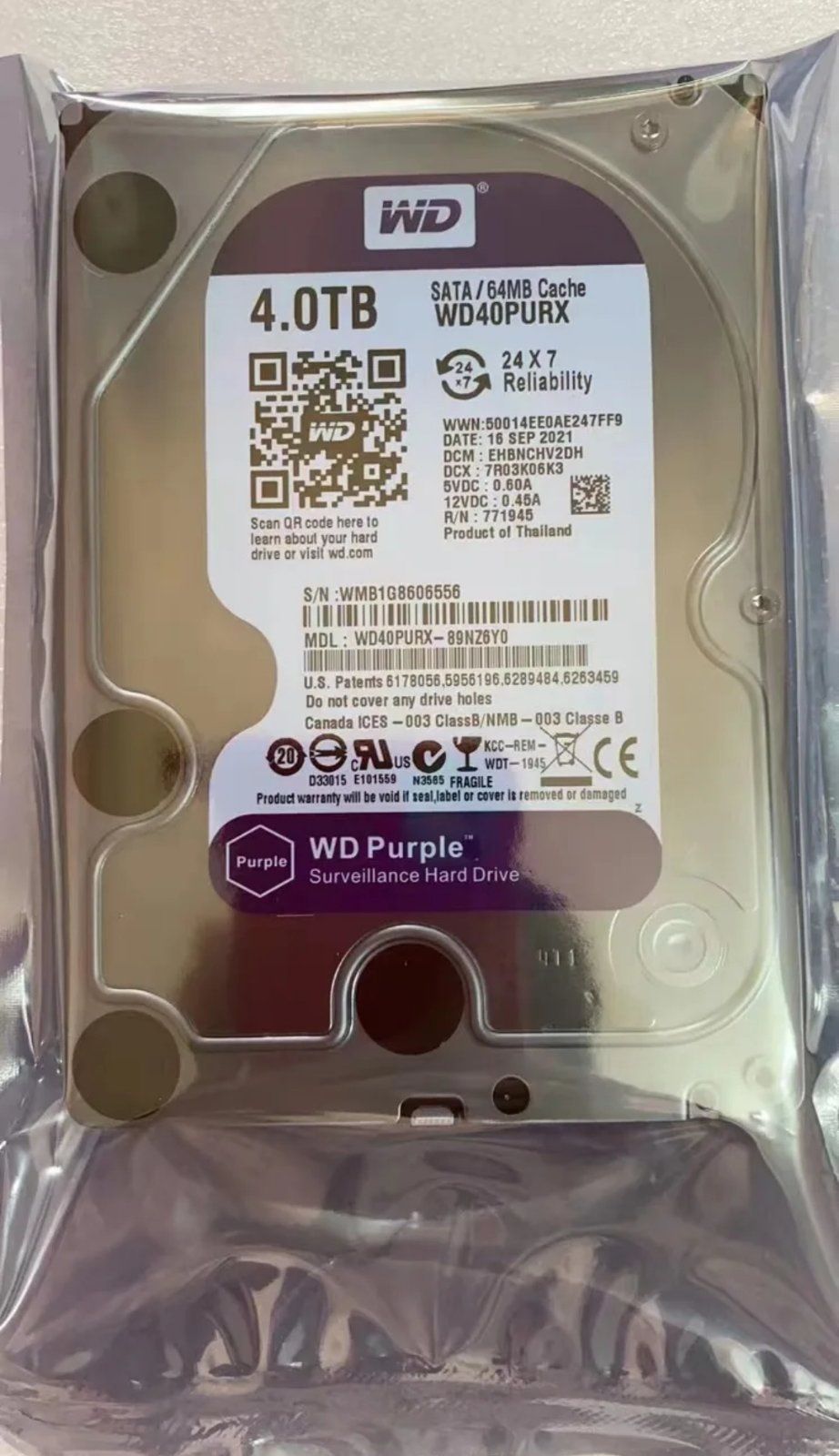 Жорсткий диск для відеонагляду WD Purple 500Gb 1Tb. 2 Tb. 3 Tb. 4 Tb: 1 ...