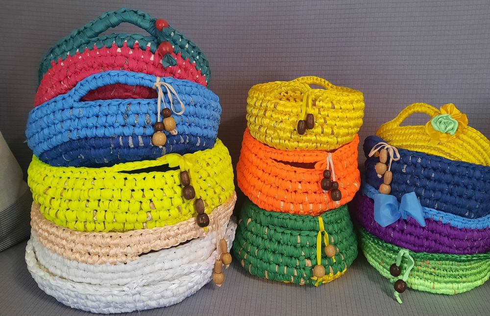 Корзинки вязаные корзинки плетеные корзинки вязані корзинки плетені 75 грн Витвори майстрів