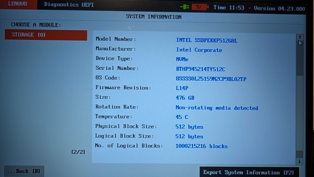 Запаролений SSD диск 512Gb INTEL SSDPEKKF512G8L (NVMe 3.0 x4): 500 грн ...