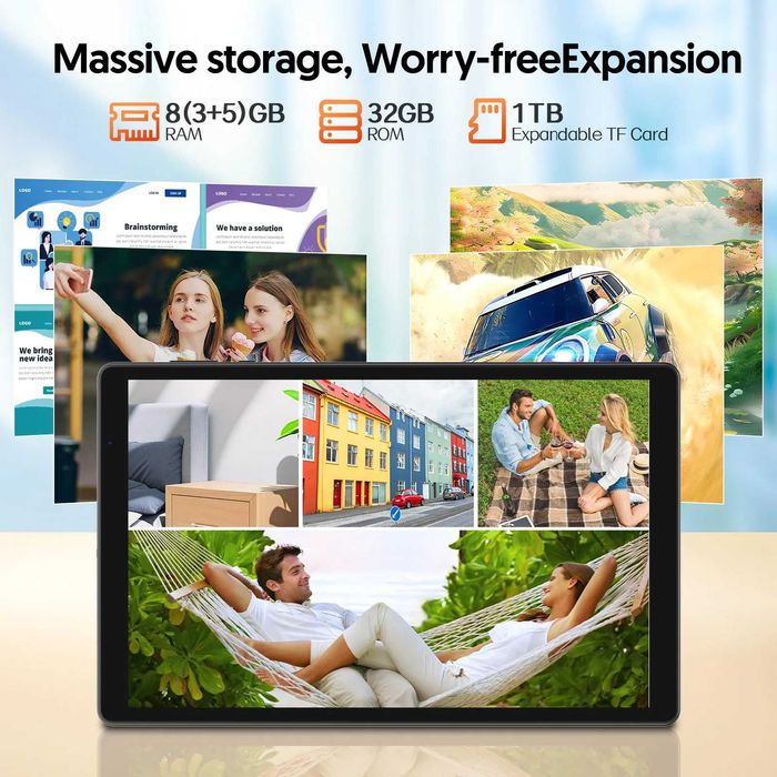 BAKEN Android 15 tablet, 8 (3+5)GB + 32GB Wi-Fi6, Bluetooth São João ...