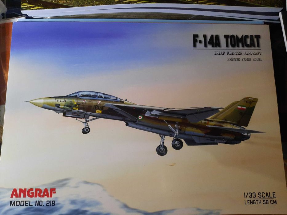 Model kartonowy Angraf samolot F-14A Tomcat IRIAF obniżka 52zł Oborniki ...