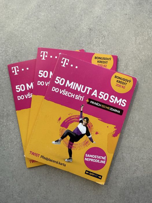 Czeska karta SIM starter T-mobile 200 CZK - limitowana edycja az 200Kc ...