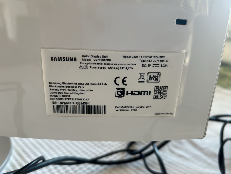 Monitor Samaung, Model C27F591FDU Color Display Unit. Biały. Brzózki ...