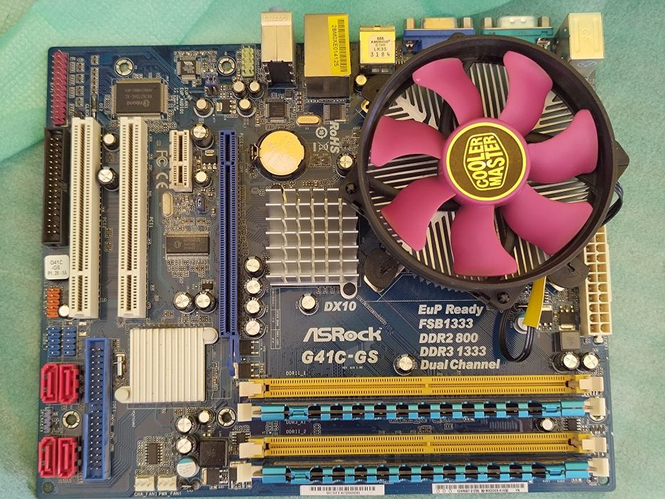 Материнська плата Asrock G41C-GS + Intel Core2 Quad Q9550S + DDR3 8GB ...