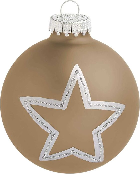 KREBS & SOHN Zestaw 20 złotych szklanych bombek choinkowych Chojnice ...