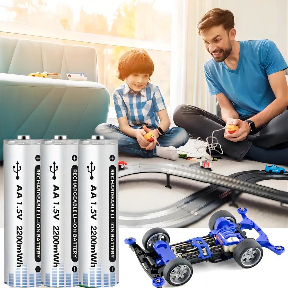 Комплект аккумуляторных батареек AA1.5V и AAA1.5V Li-ion Energy 4шт.: 1 ...