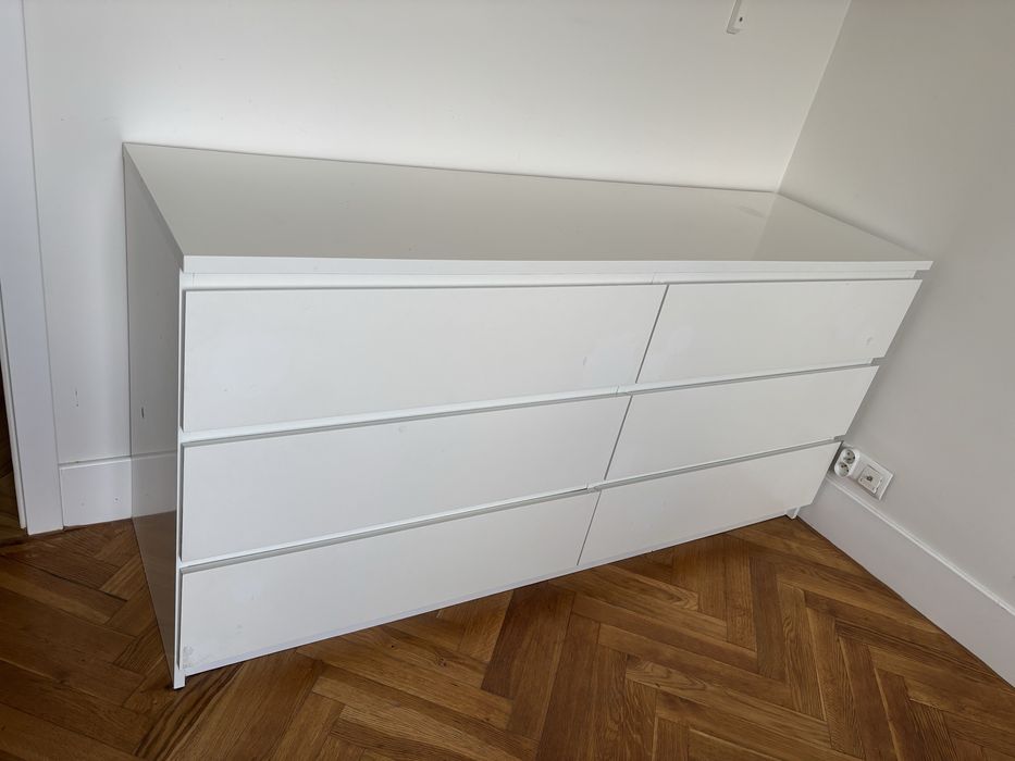 IKEA MALM komoda 6 szuflad biała 160 cm rezerwacja Warszawa Śródmieście • OLX.pl
